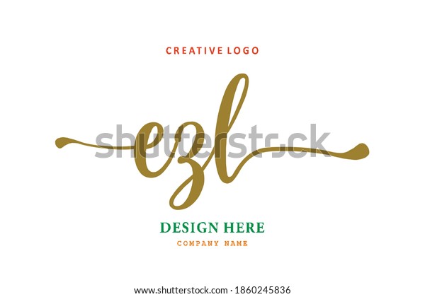 Ezl Lettering Logo Simple Easy Understand Stock Vector (Royalty Free ...