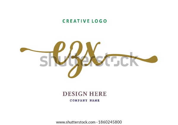 Ezx Lettering Logo Simple Easy Understand Stock Vector (Royalty Free ...