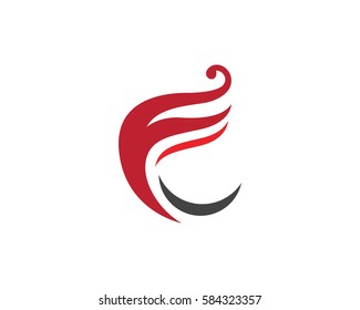 F Letter Fire Flame Logo Template Stock Vector (Royalty Free) 584323357 ...