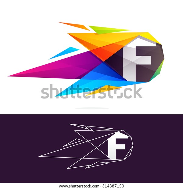 F Letter Logo Polygonal Comet Stock Vector (Royalty Free) 314387150 ...