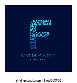 F Letter Logo Science Technology Connected Stock Vector (Royalty Free ...