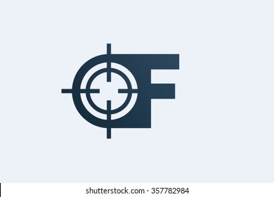 F Letter Logo Target Cross Logo Stock Vector (Royalty Free) 357782984 ...