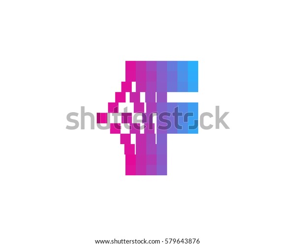 F Letter Pixel Logo Design Element Stock Vector (Royalty Free) 579643876