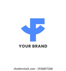 F Logo Blue Abstract Unique Simple Stock Vector (Royalty Free ...