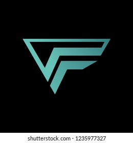 F Logo Template Abstract Black Background Stock Vector (Royalty Free ...