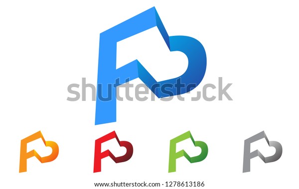 F P Letter Logo Design Blue Stock Vector (Royalty Free) 1278613186 ...