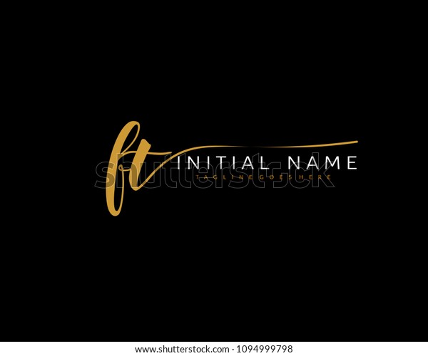 F T Initial Handwriting Logo Vector Stock Vector (Royalty Free) 1094999798