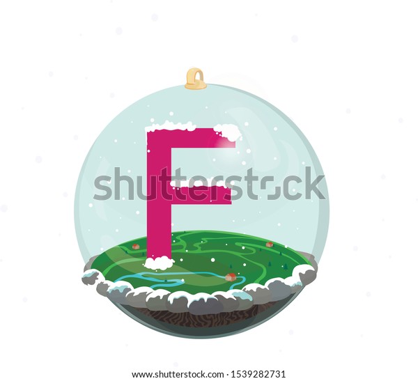F Vector Christmas Snowy Letter Winter Stock Vector (Royalty Free ...