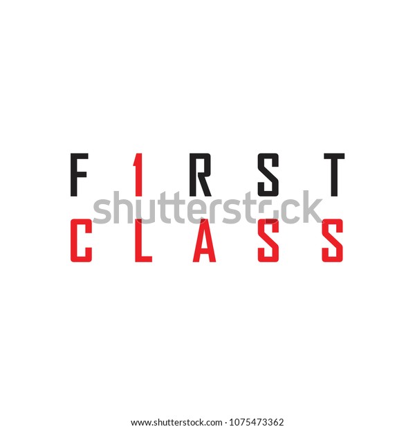 F1rst Class Letter Logo First Class Stock Vector (Royalty Free) 1075473362