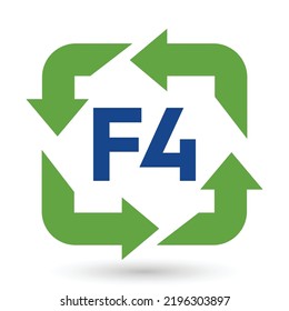 F4 Logo Design Recycling World Stock Vector (Royalty Free) 2196303897 ...