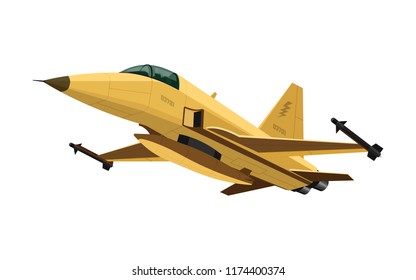 F5 E Fighter Aircraft Flat 3d Stock Vector (Royalty Free) 1174400374