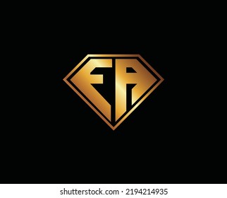 Fa Diamond Shape Gold Color Design Stock Vector (Royalty Free ...