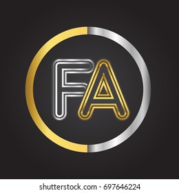 Fa Letter Logo Circle Gold Silver Stock Vector (Royalty Free) 697646224 ...
