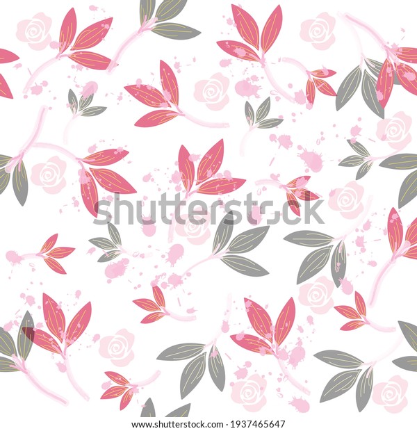 Fabric Design Repeated Floral Pattern Seamless Stock Vector (Royalty ...