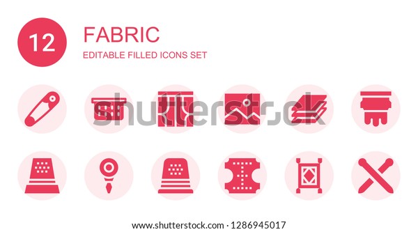 Fabric Icon Set Collection 12 Filled Stock Vector (Royalty Free ...