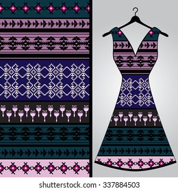 Fabric Pattern Design Womans Dress Vector Stock Vector (Royalty Free ...