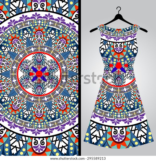 Fabric Pattern Design Womans Dress Vector Stock Vector (Royalty Free ...