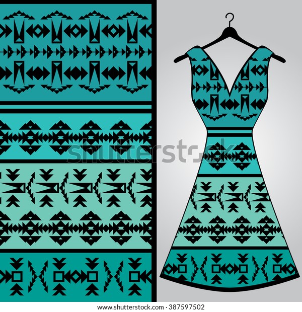 Fabric Pattern Design Womans Dress Vector Stock Vector (Royalty Free ...