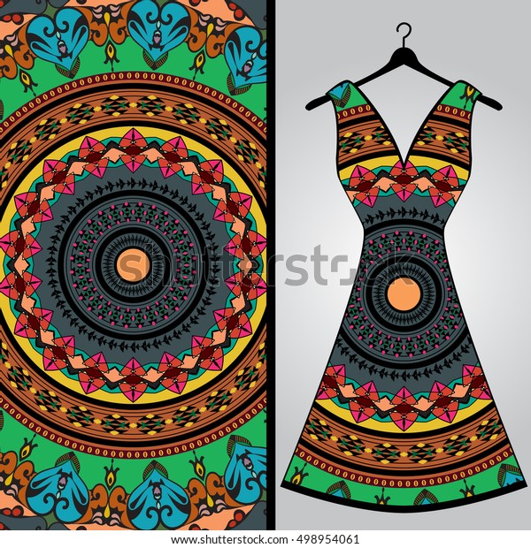 Fabric Pattern Design Womans Dress Vector Stock Vector (Royalty Free ...