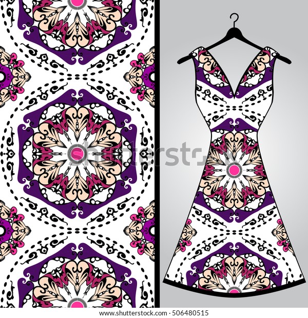 Fabric Pattern Design Womans Dress Vector: vector de stock (libre de ...