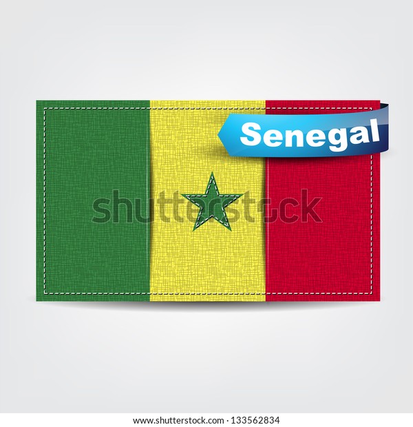 Fabric Texture Flag Senegal Blue Bow Stock Vector (Royalty Free ...