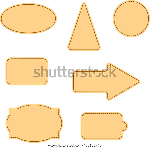 Fabric Texture Labels Isolated Stock Vector (Royalty Free) 435158740 ...