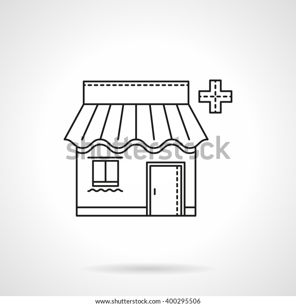 Facade Drugstore Awning Pharmacy Storefront Single Stock Vector ...