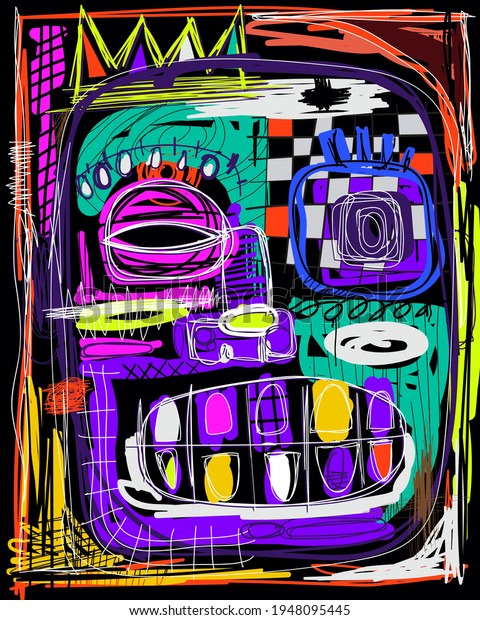 Face Abstract Colour Backgrounds Art Illustration Stock Vector (Royalty ...