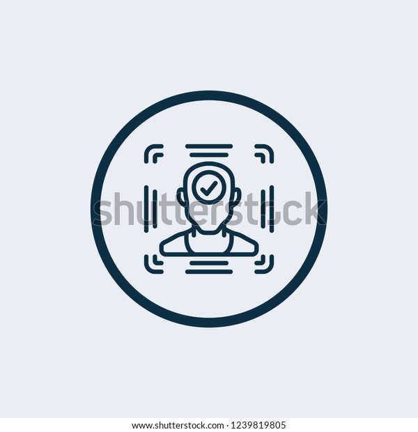 Face Authentication Outline Icon Facial Biometric Stock Vector (Royalty ...