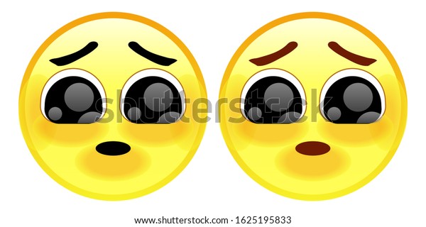 Face Begging Eyes Emoji Isolated Yellow 库存矢量图（免版税）1625195833 | Shutterstock
