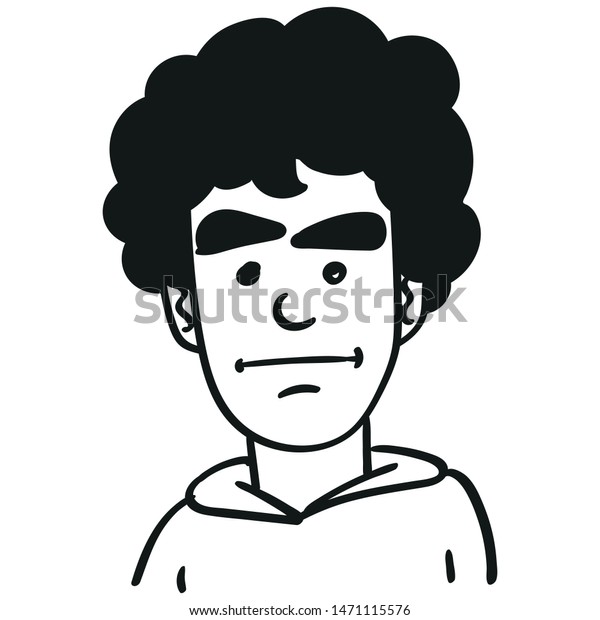 Face Boy Neutral Face Expression Outline Stock Vector (Royalty Free ...