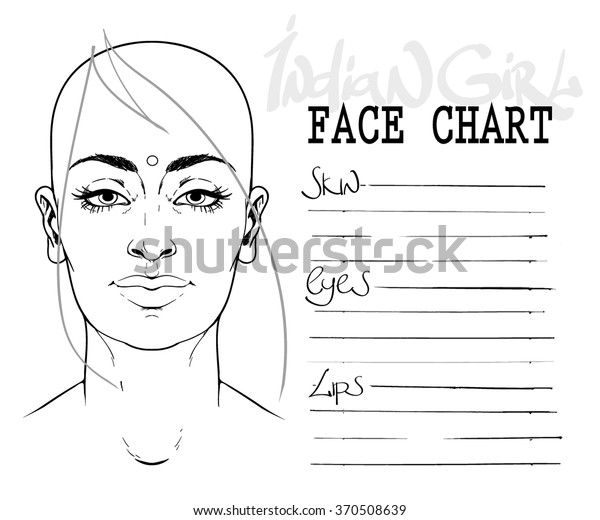 Face Chart Make Artist Blank Indian Stock Vector (Royalty Free ...