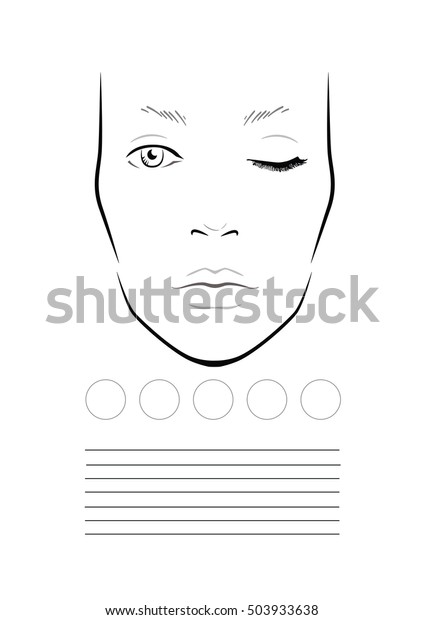 Face Chart Makeup Artist Blank Template Stock Vector (Royalty Free ...