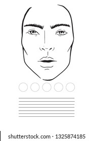 Man Face Chart Makeup Artist Blank 스톡 일러스트 1313801420 | Shutterstock