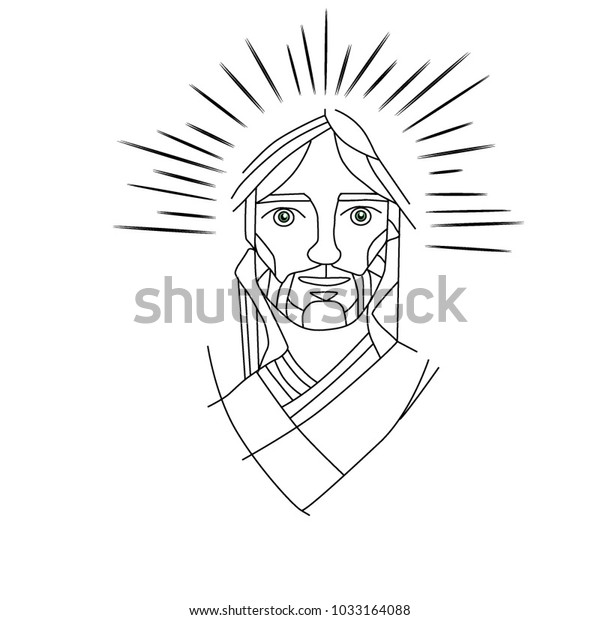 Face Christ Coloring Stock Vector (Royalty Free) 1033164088 | Shutterstock