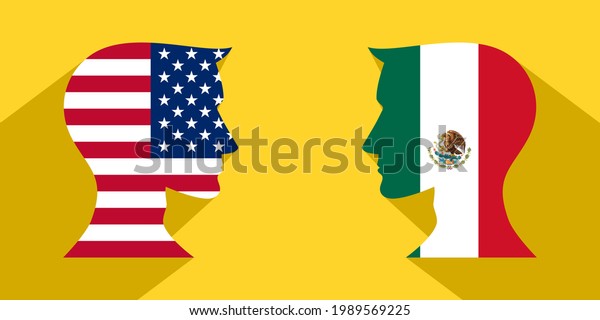 Face Face Concept American Vs Mexican Stock Vector (Royalty Free ...