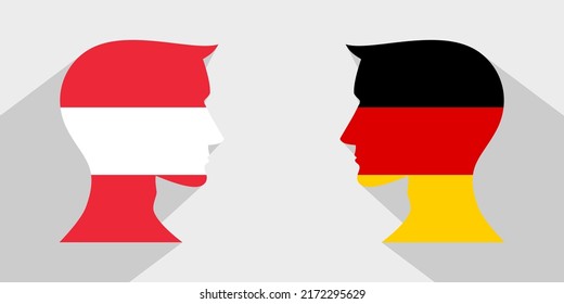 Face Face Concept Austria Vs German Stock Vector (Royalty Free ...