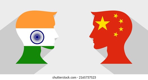 Face Face Concept Indian Vs Chinese Stock Vector (Royalty Free ...