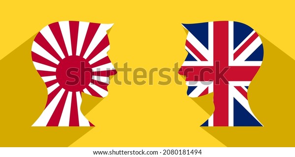Face Face Concept Japanese Vs British Stock Vector (Royalty Free ...