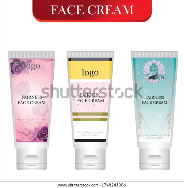 Face Cream Label Design Packaging Design Stock Vector (Royalty Free ...