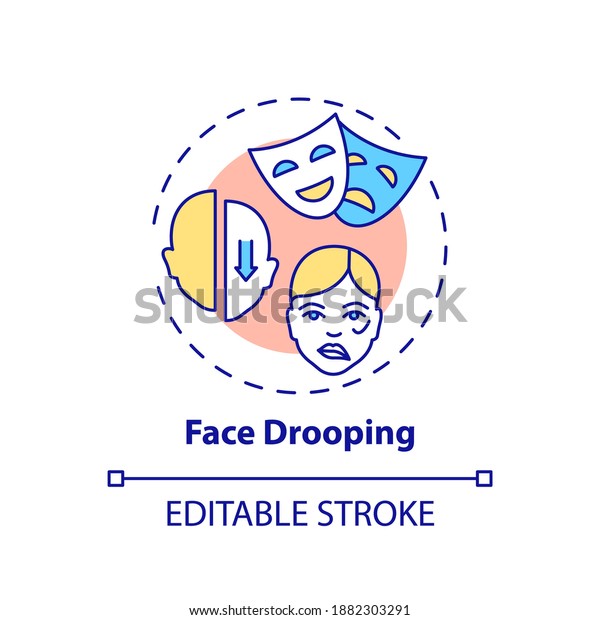 Face Drooping Concept Icon Facial Weakness Stock Vector (Royalty Free ...
