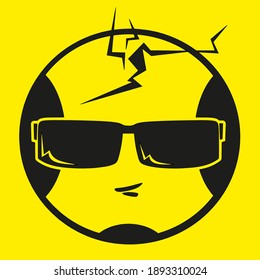 Face Emoji Containing Electric Elements Stock Vector (Royalty Free ...