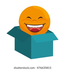 Face Emoticon Smiling Box Happy Expression Stock Vector (Royalty Free ...
