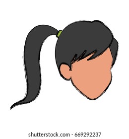 Face Girl Ponytail Comic Image Stock Vector (Royalty Free) 669292237 ...