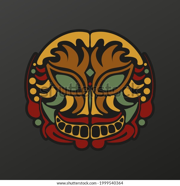 Face Gods Ancient Tribes Luxurious Pattern Stock Vector (Royalty Free ...