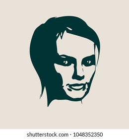 Face Half Turn View Elegant Silhouette Stock Vector (Royalty Free ...