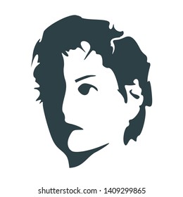 Face Half Turn View Elegant Silhouette Stock Vector (Royalty Free ...