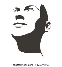 Face Half Turn View Elegant Silhouette Stock Vector (Royalty Free ...