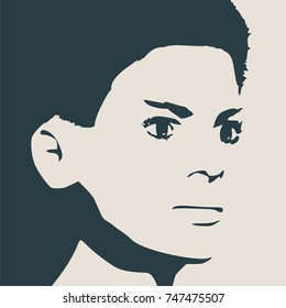 Face Half Turn View Elegant Silhouette Stock Illustration 769400026