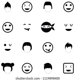 Face Icon Set Stock Vector (Royalty Free) 1119898400 | Shutterstock